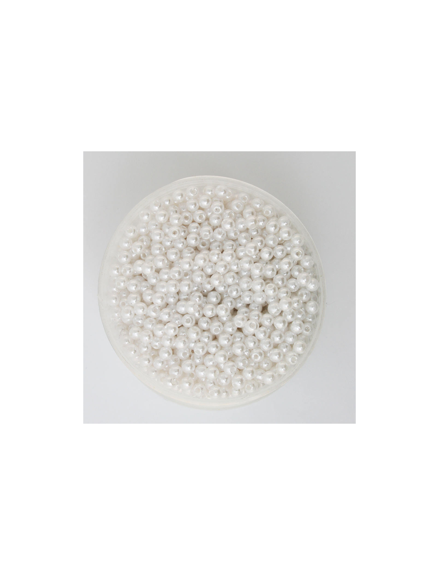 Lot de 50 Perles Blanc Imitation Brillant 4mm | Mercerie Center